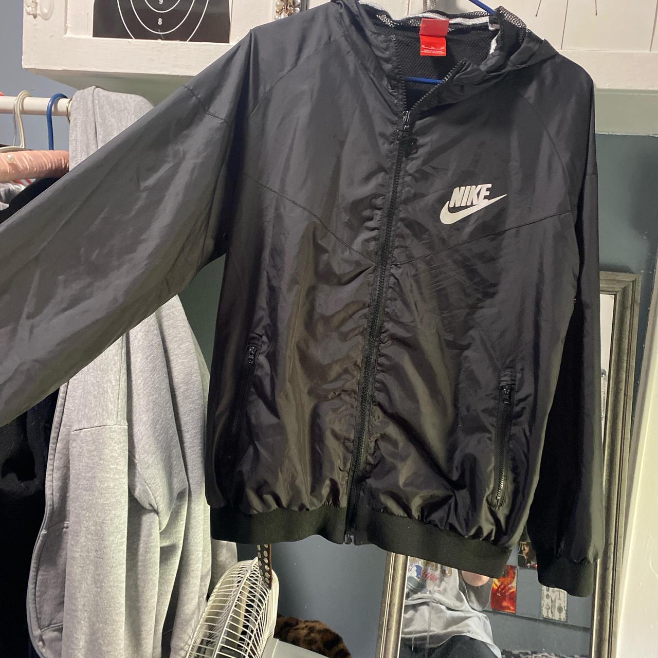 Womens XL black windbreaker Fits like a L Can ship... - Depop