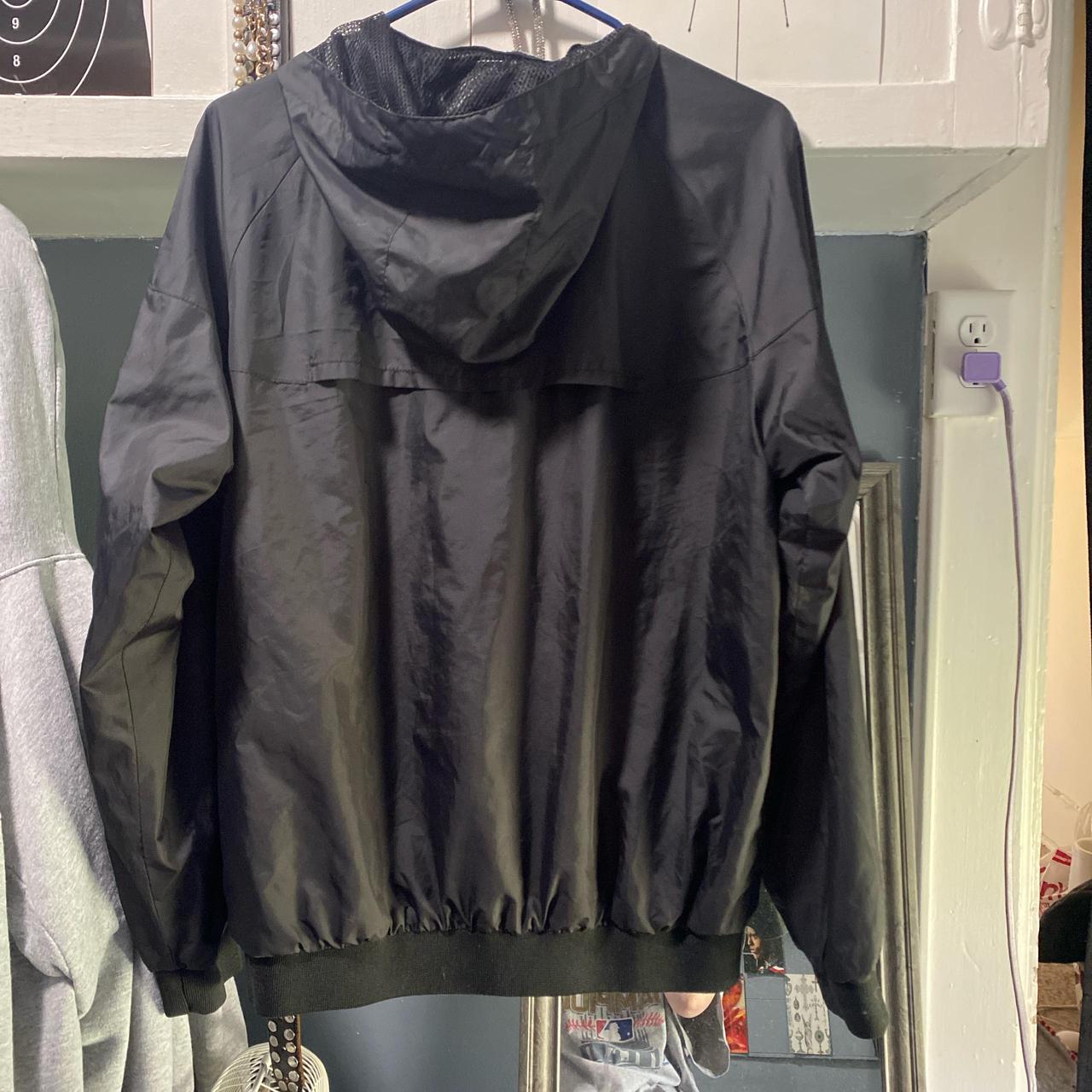 Womens XL black windbreaker Fits like a L Can ship... - Depop