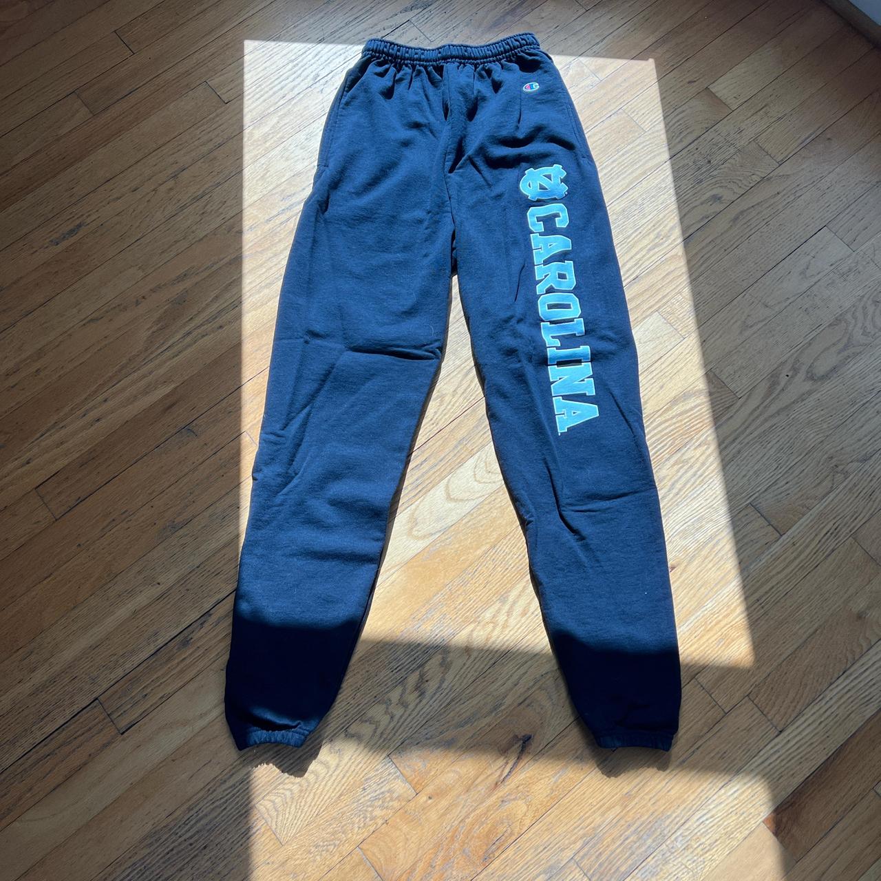 SMALL UNC CHAPEL HILL CHAMPION NAVY BLUE SWEATPANTS... - Depop