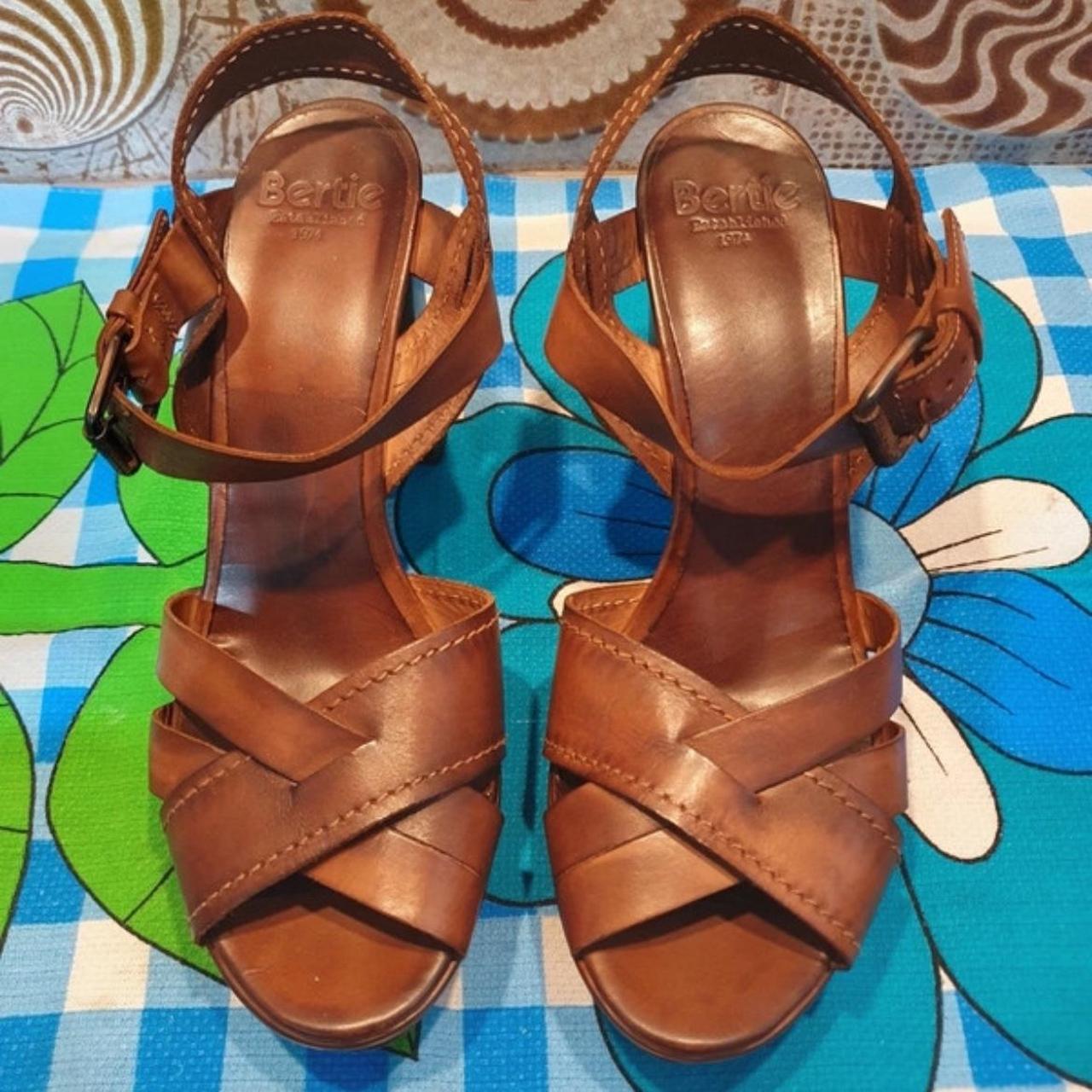 Vintage 1974 Bertie leather platforms heels There... - Depop