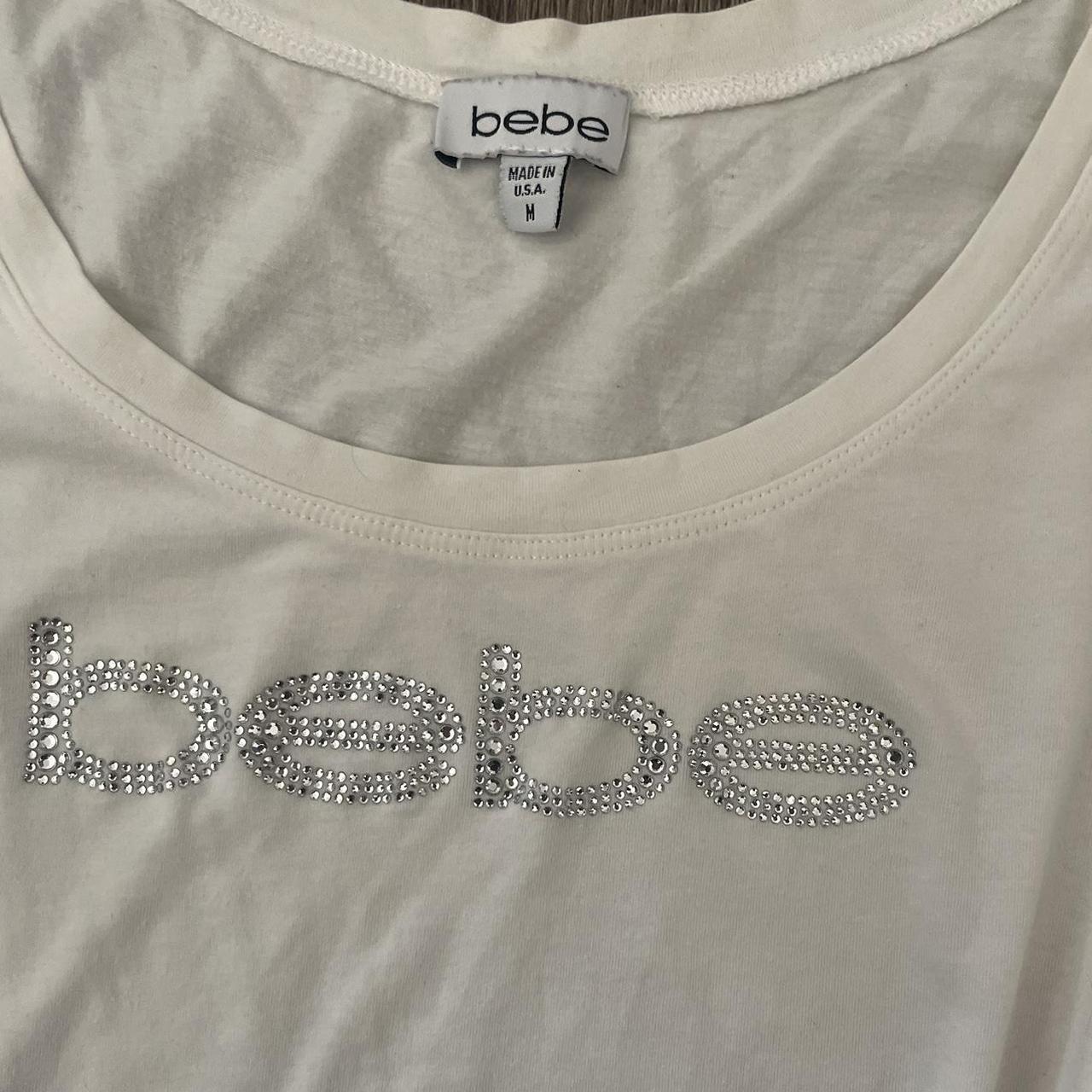 💋💋white bebe shirt, super cute and dainty size... - Depop