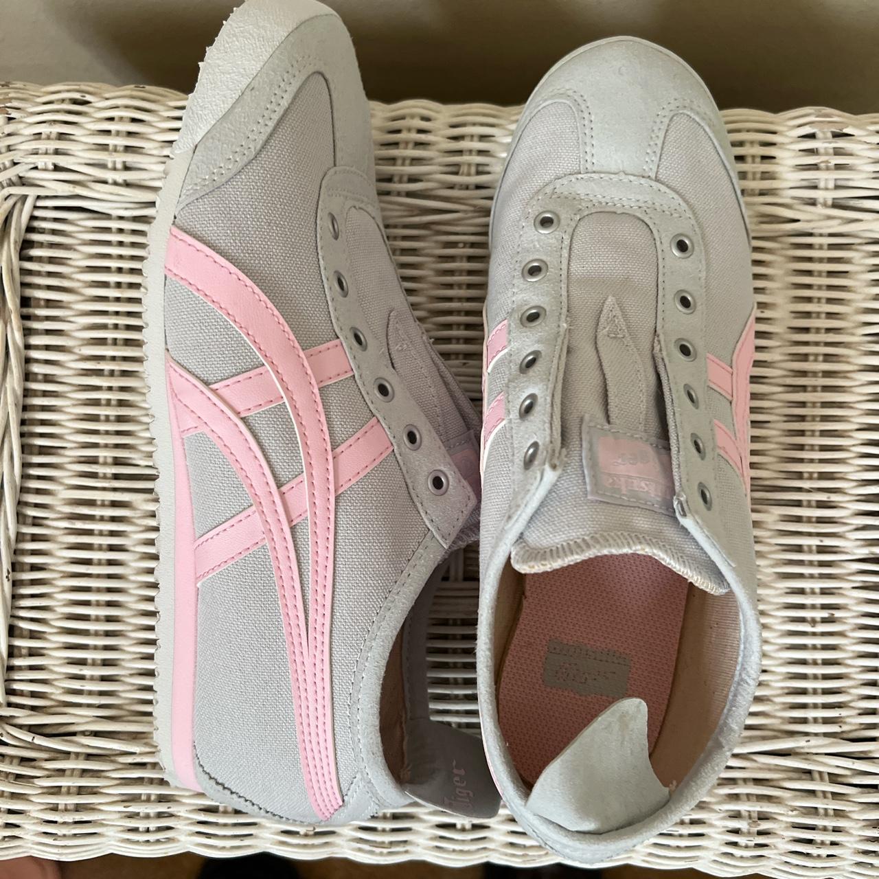 Pink and grey Onitsuka tiger shoes -they don’t have... - Depop