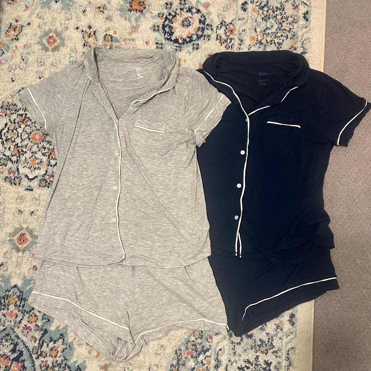Stars Above Women's Grey and Navy Pajamas | Depop