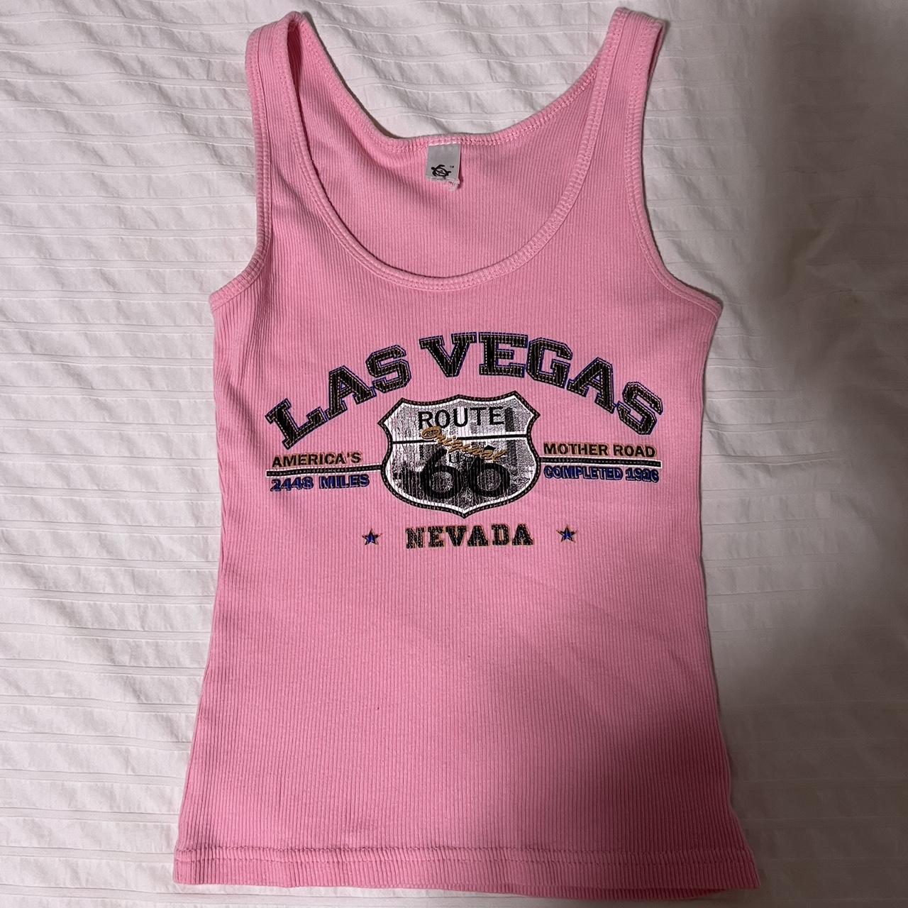 Cutest y2k pink tank, ribbed material, slight... - Depop