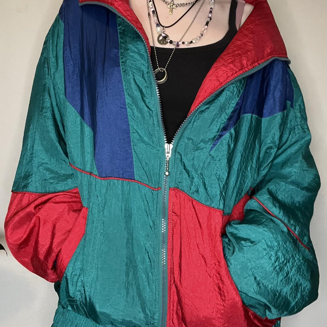 American Vintage Women's Red and Green Jacket | Depop