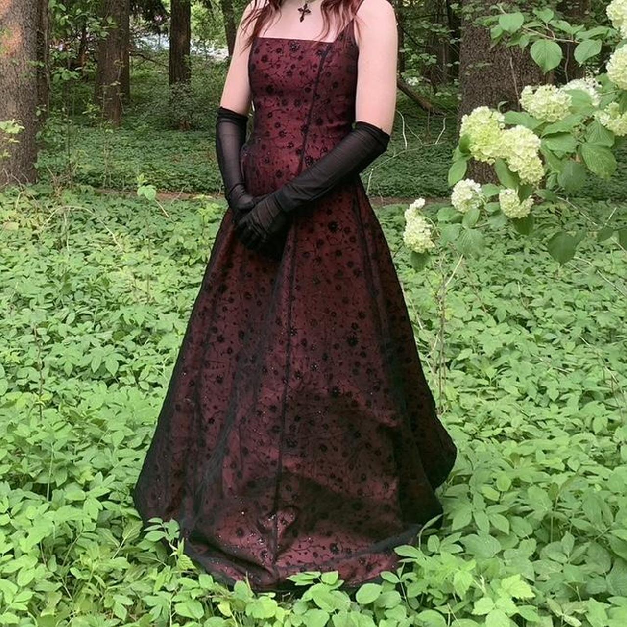90s, early 2000s goth prom dress - Depop