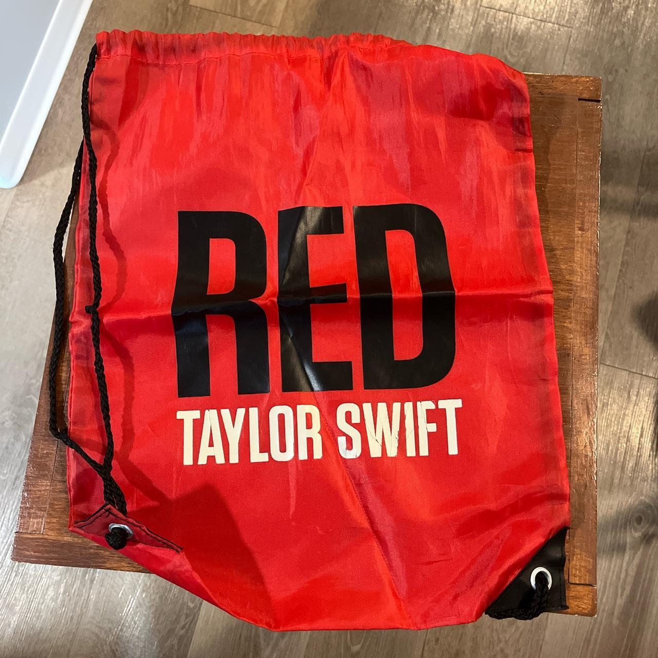 Taylor Swift RED Album Drawstring Bag Used-minor... - Depop