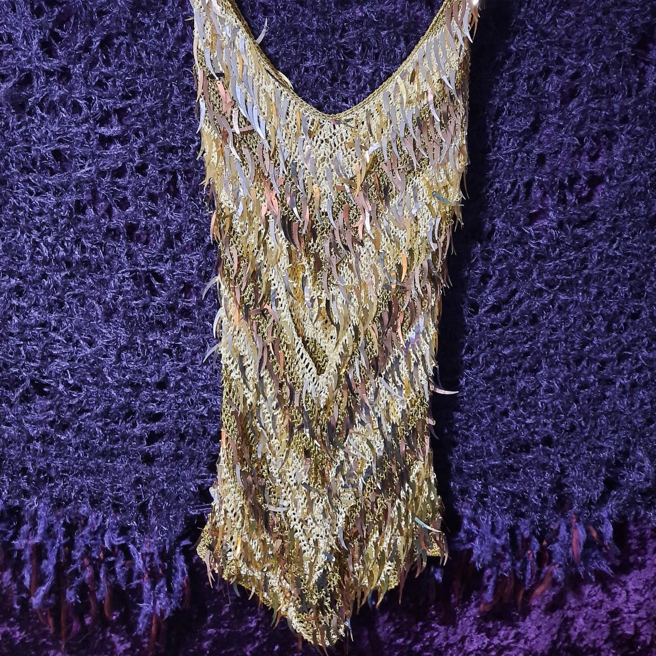 JOJO sparkle sequin top! This crotchet golden... - Depop