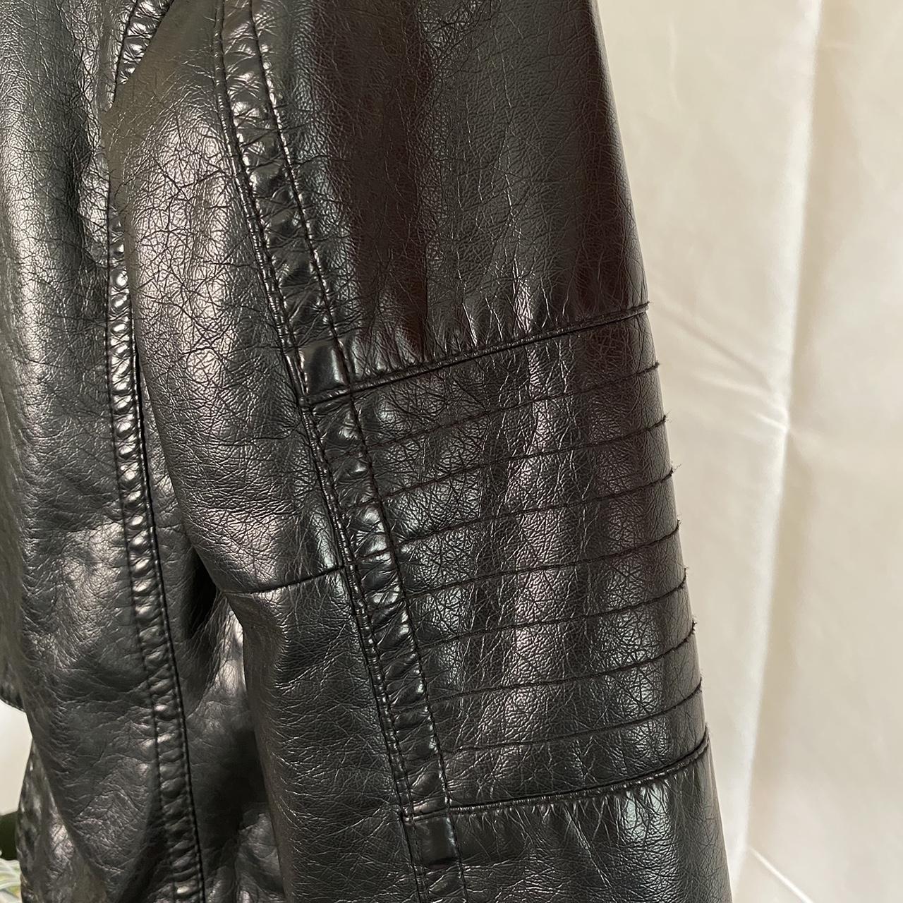 Vintage J2 black leather jacket Ribbed sleeve... - Depop