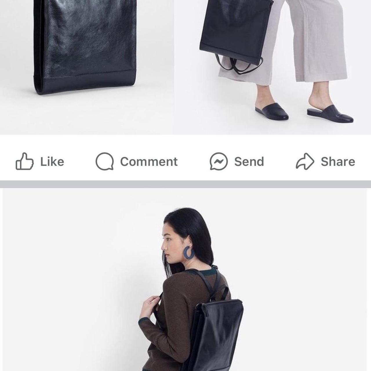 ELK black textured leather backpack (straps can be... | Depop