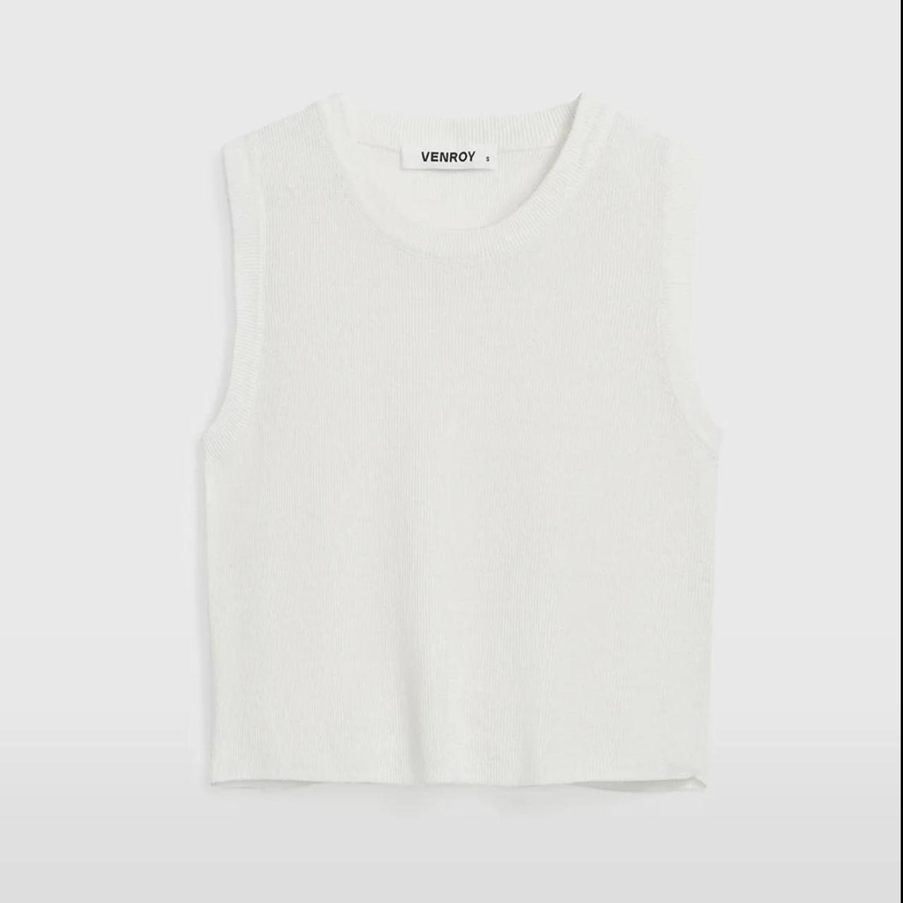 Venroy knitted cropped tank Size xs Bought for... - Depop