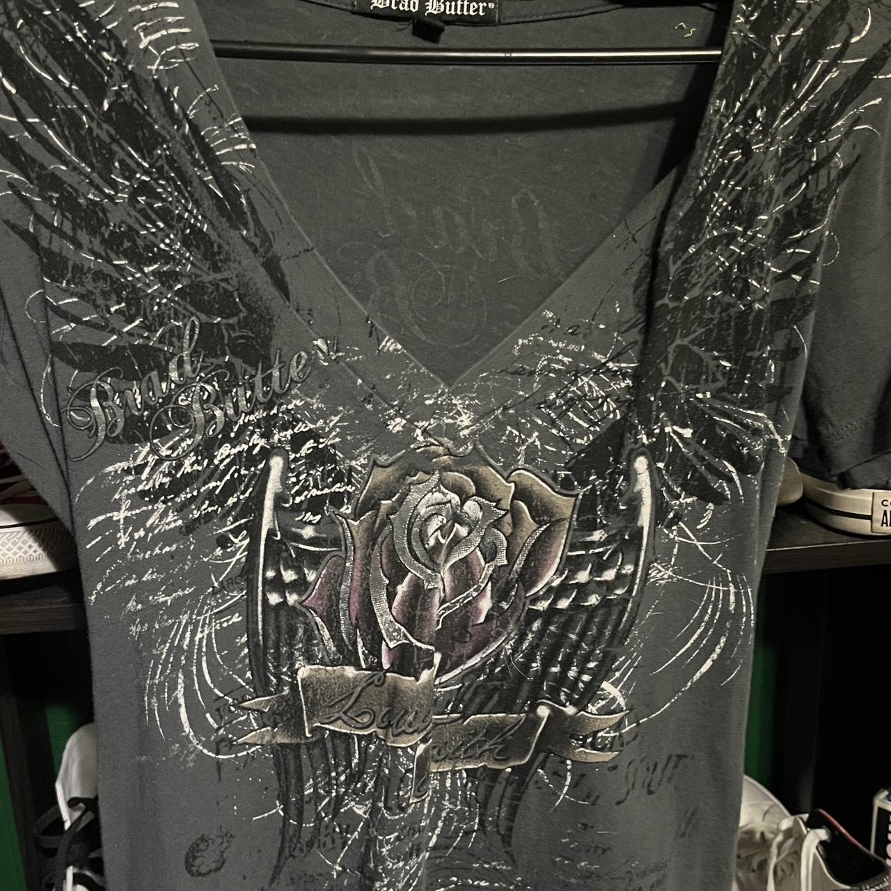 brad butter graphic tee size- M - Depop