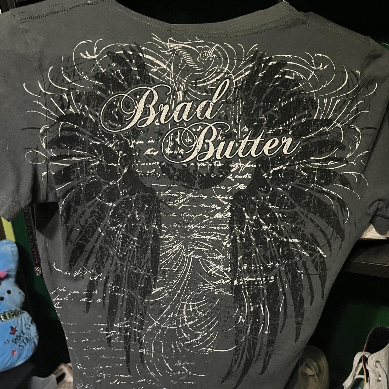 brad butter graphic tee size- M - Depop
