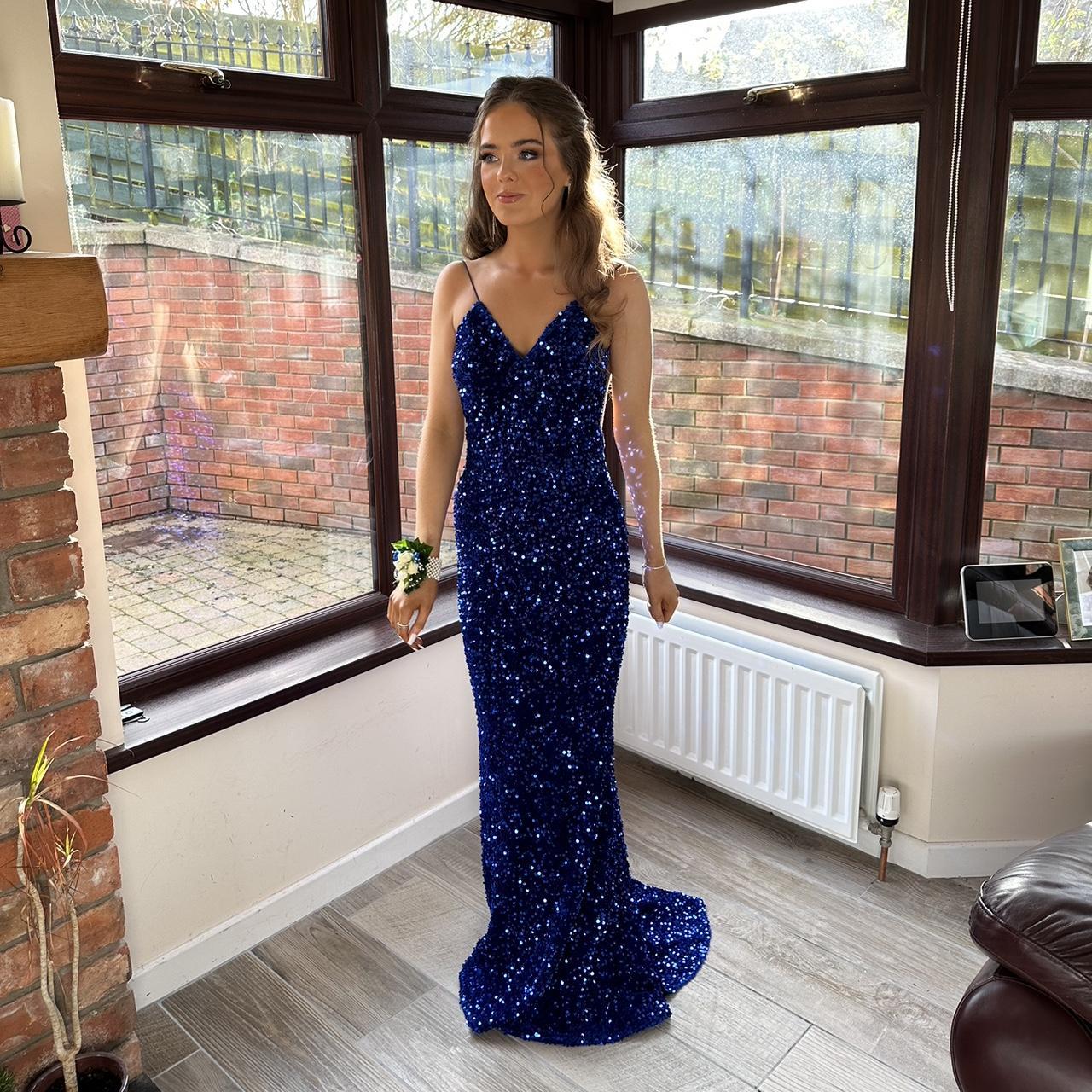 Rosie’s Closet Backless Blue Formal Dress Bought... - Depop