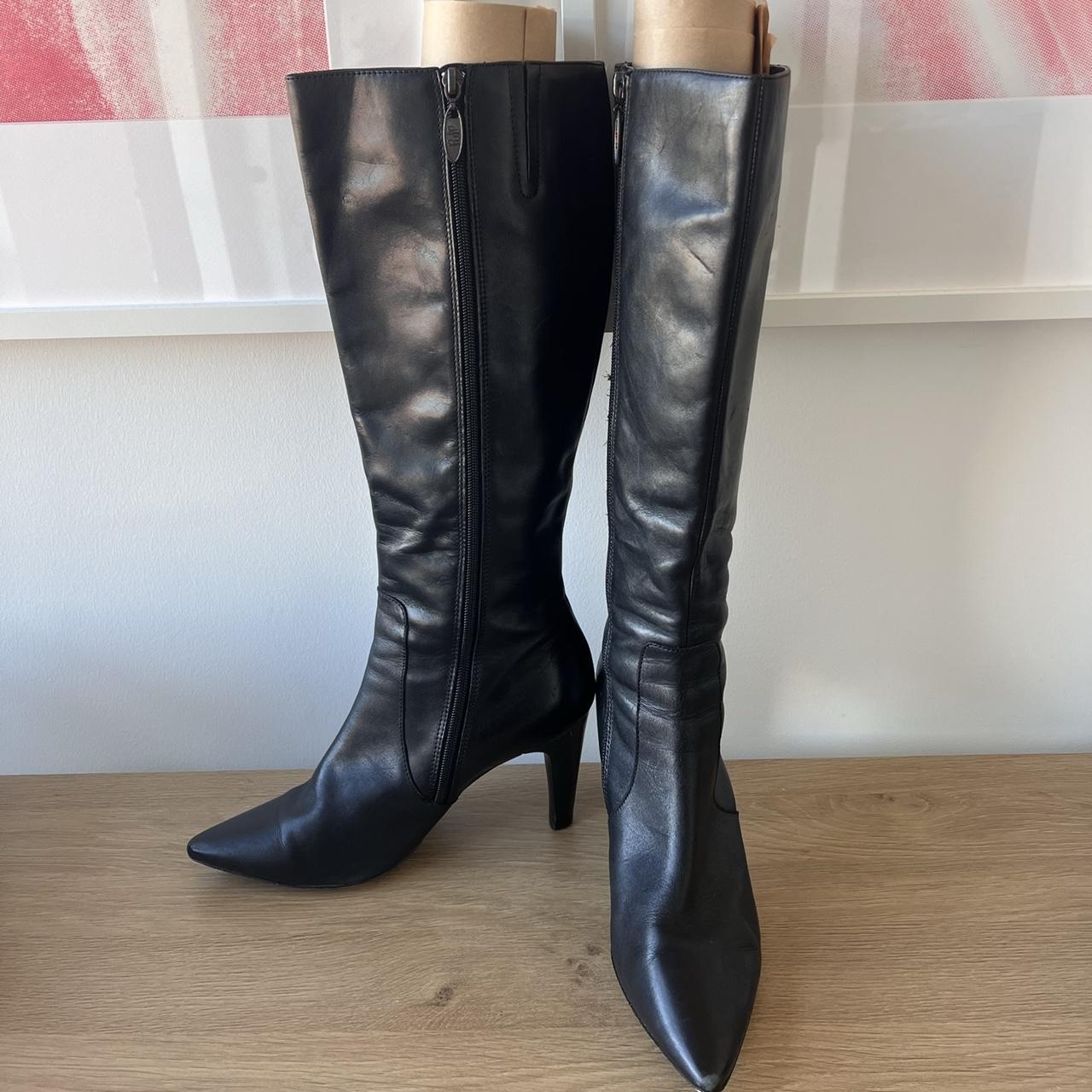 2000’s LEATHER PULP BOOTS - fair wear hence price... - Depop
