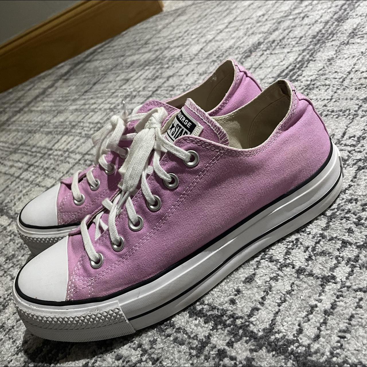 Pink platform converse, size 7.5. Worn few times but... - Depop
