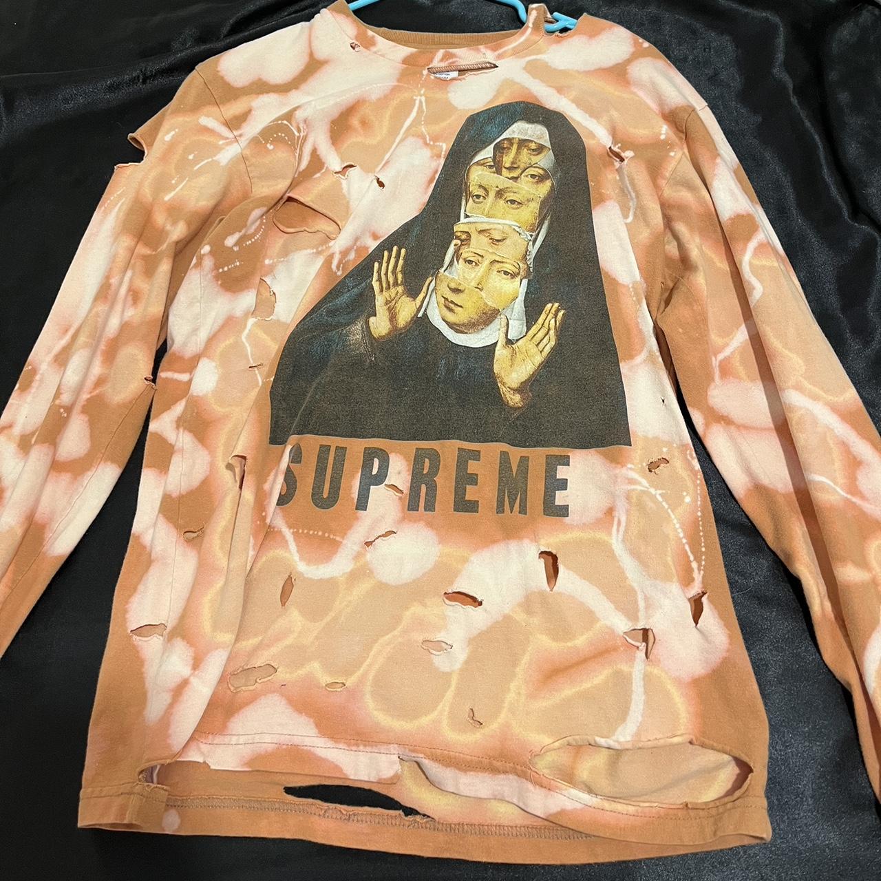 Supreme Men's Tan and Orange T-shirt | Depop