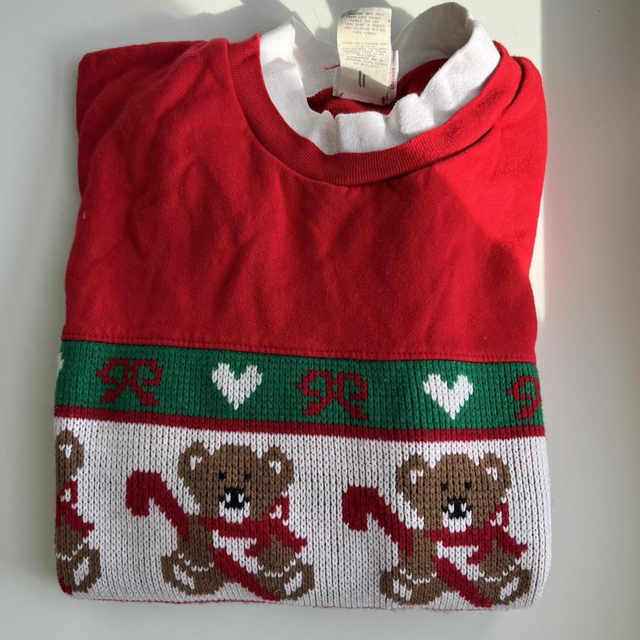 VINTAGE Christmas bears sweater ️💚 Size L/XL Good... - Depop