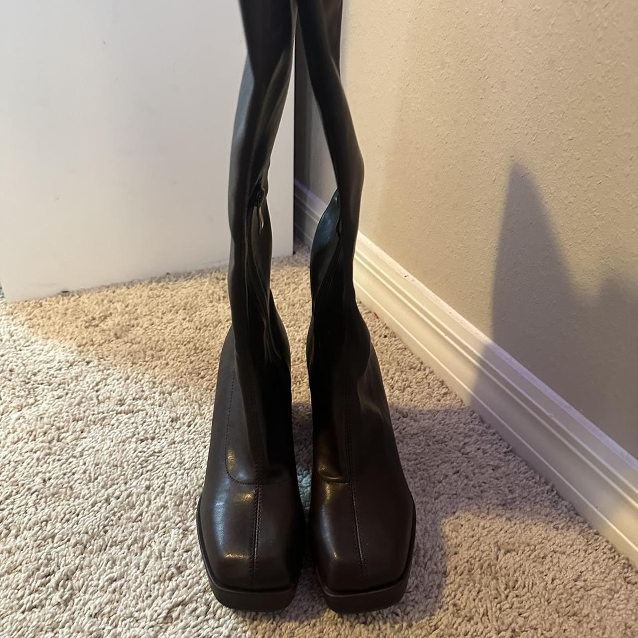 Brown leather boots - Depop