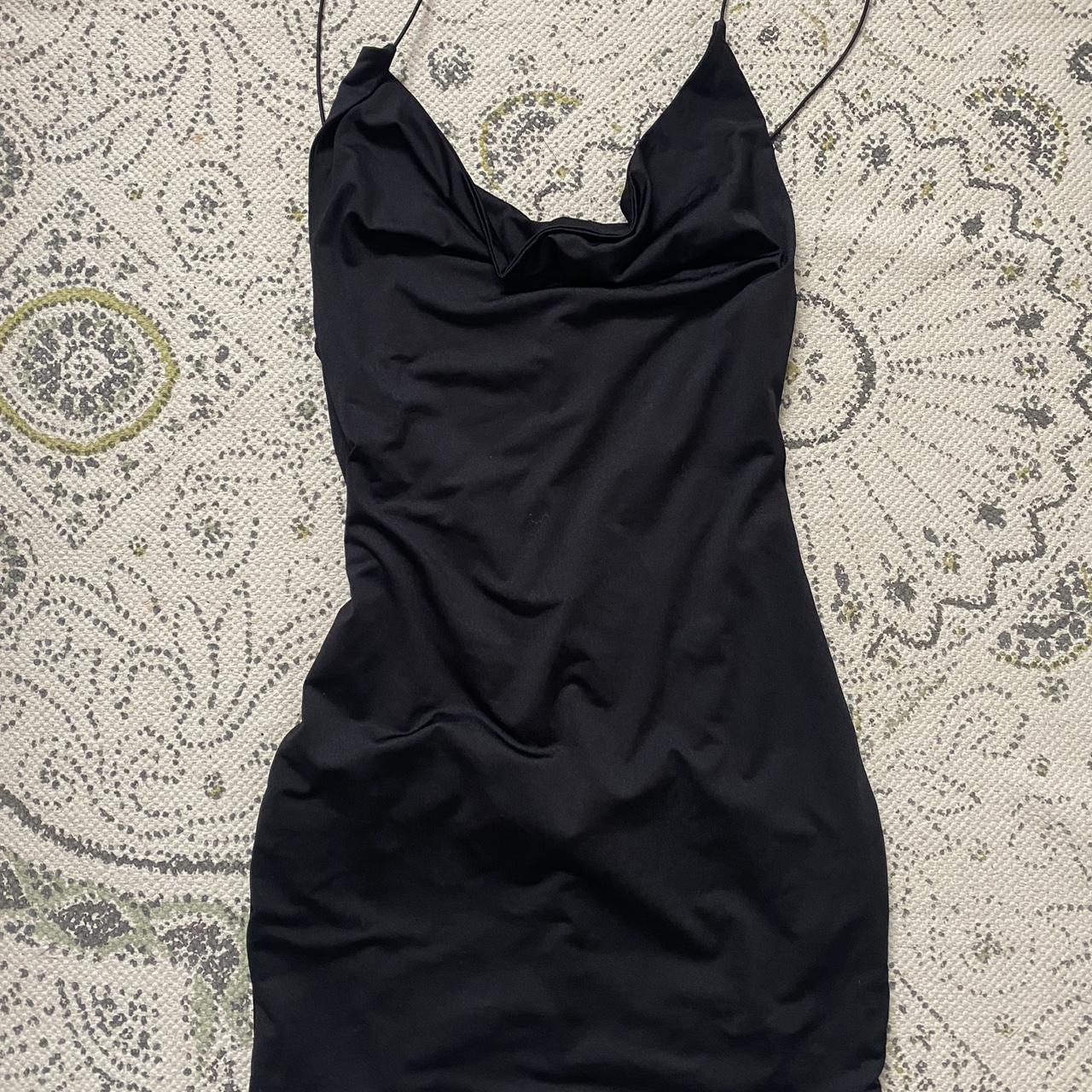 black bodycon backless PLT mini dress💋 ruched... - Depop