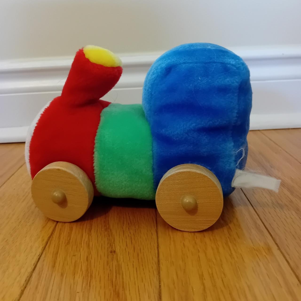 Vintage 80s Eden Toys 8" Plush Train W/ Moving... - Depop