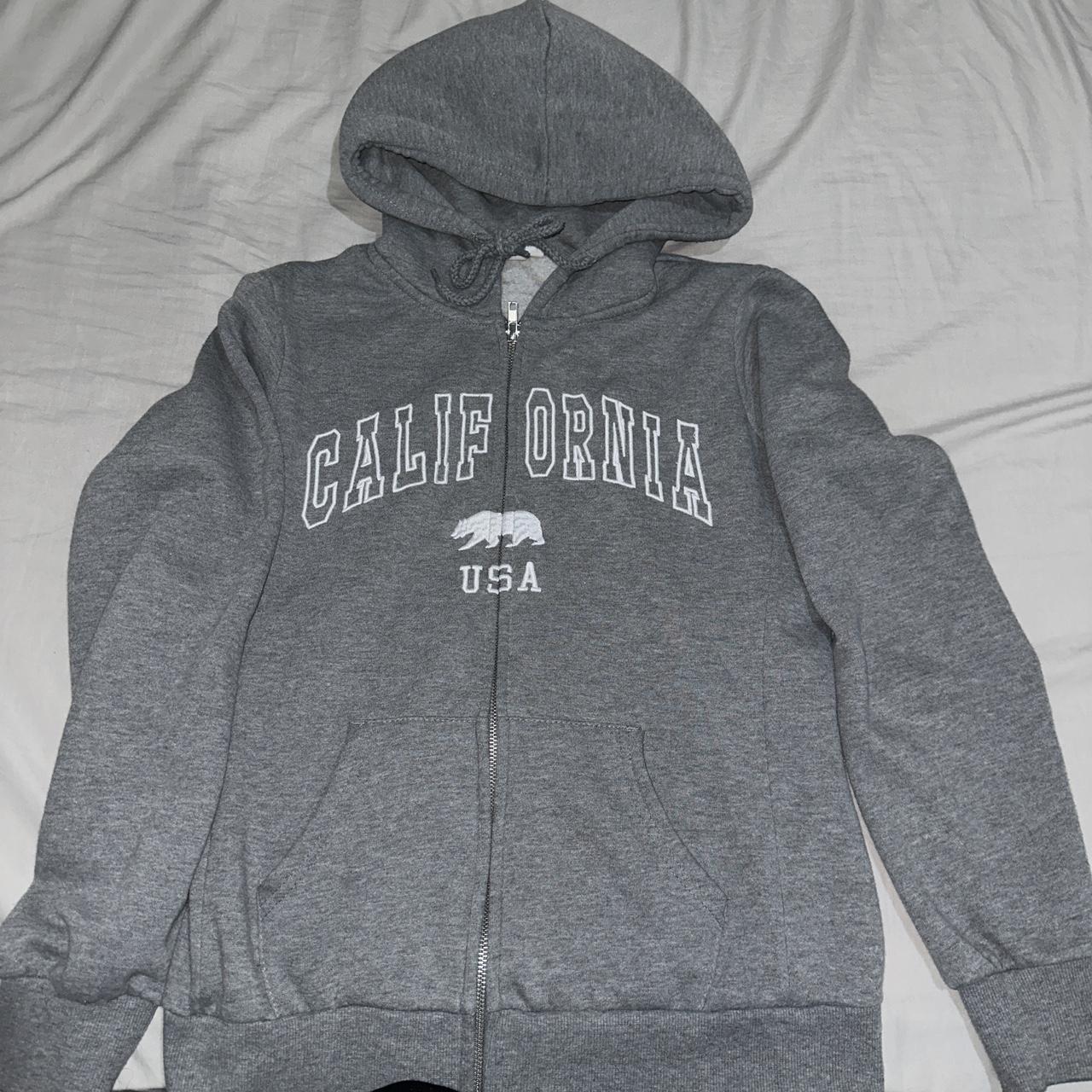 California grey zip up jacket ⭑ Fabric: cotton ⭑... - Depop