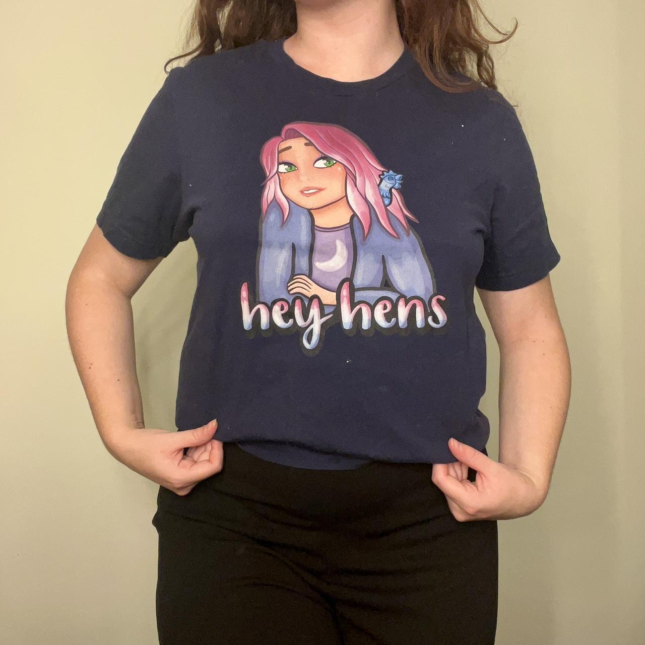 Plumbella hey hens merch graphic tee - barely been... - Depop