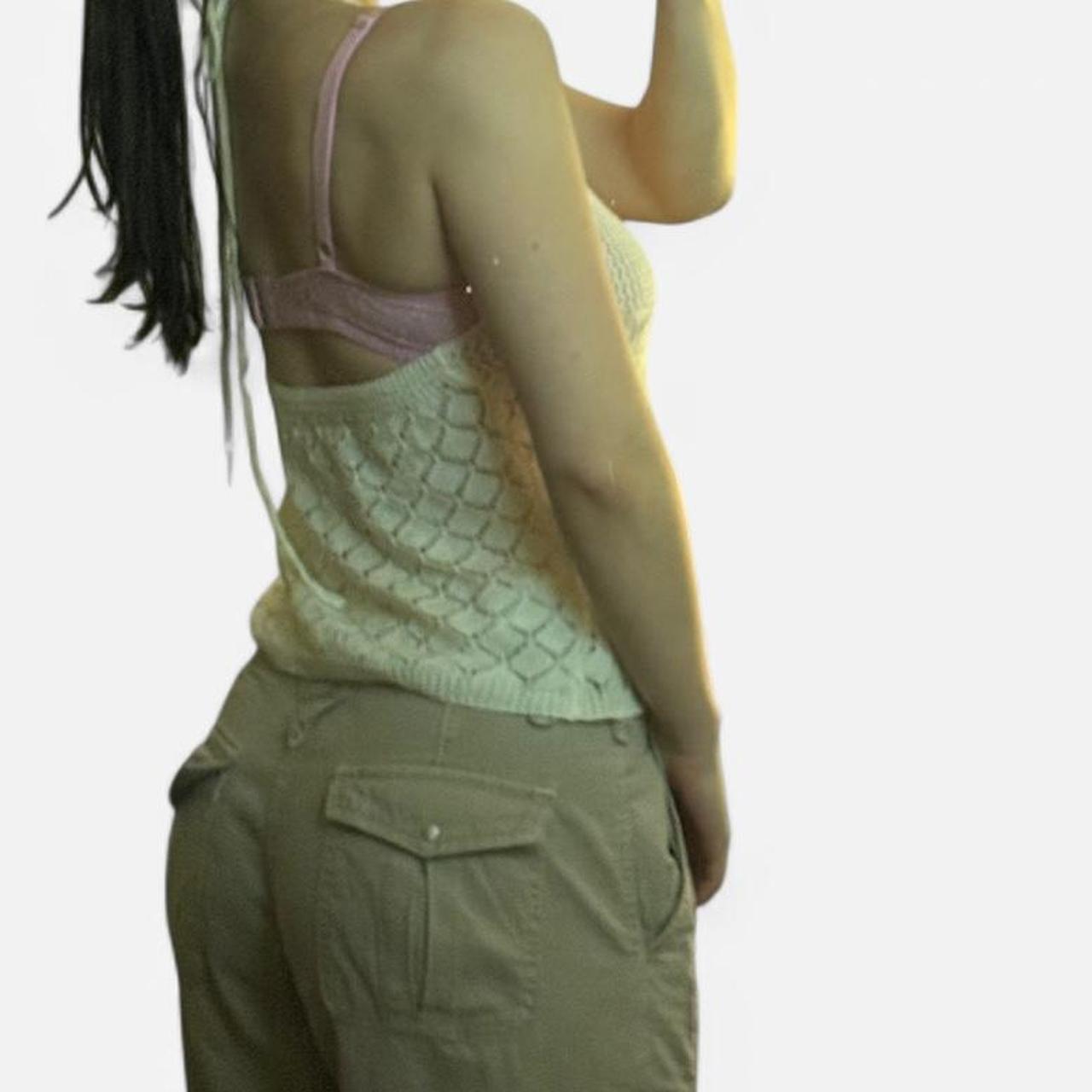 Backless cream/white knitted top | Depop