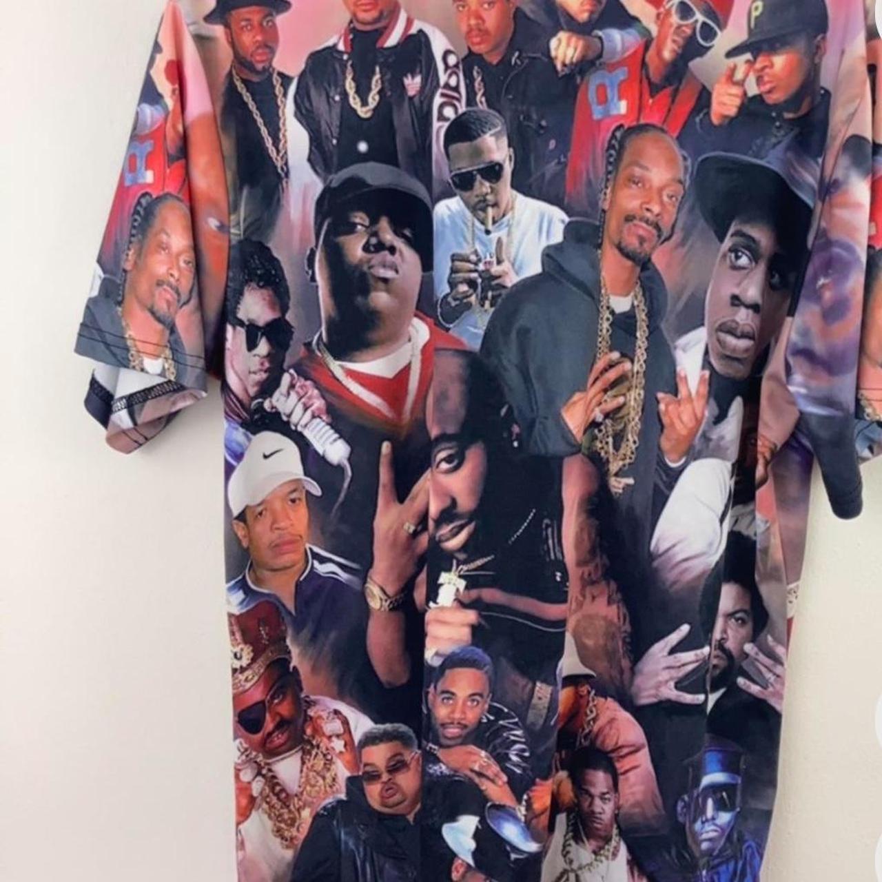 90s retro Rappers All over Short sleeve shirt 2pac,... - Depop
