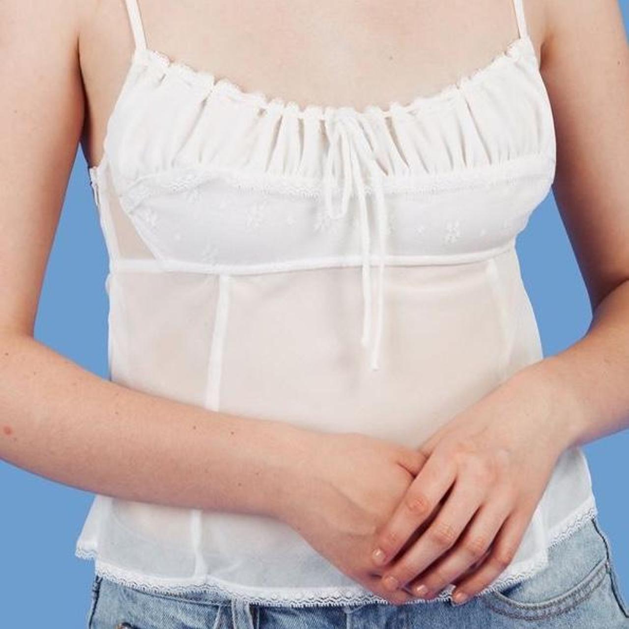 Unif angel tank Super cute but small dot on the mesh... - Depop