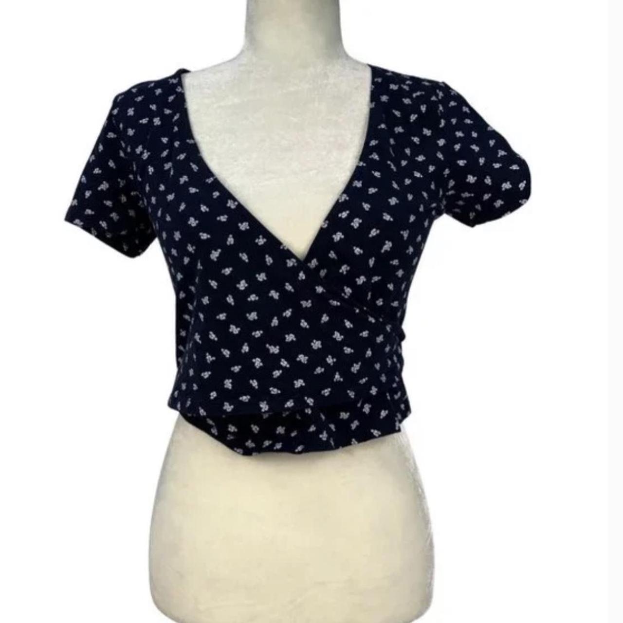 Brandy Blue and white crossover top - Depop