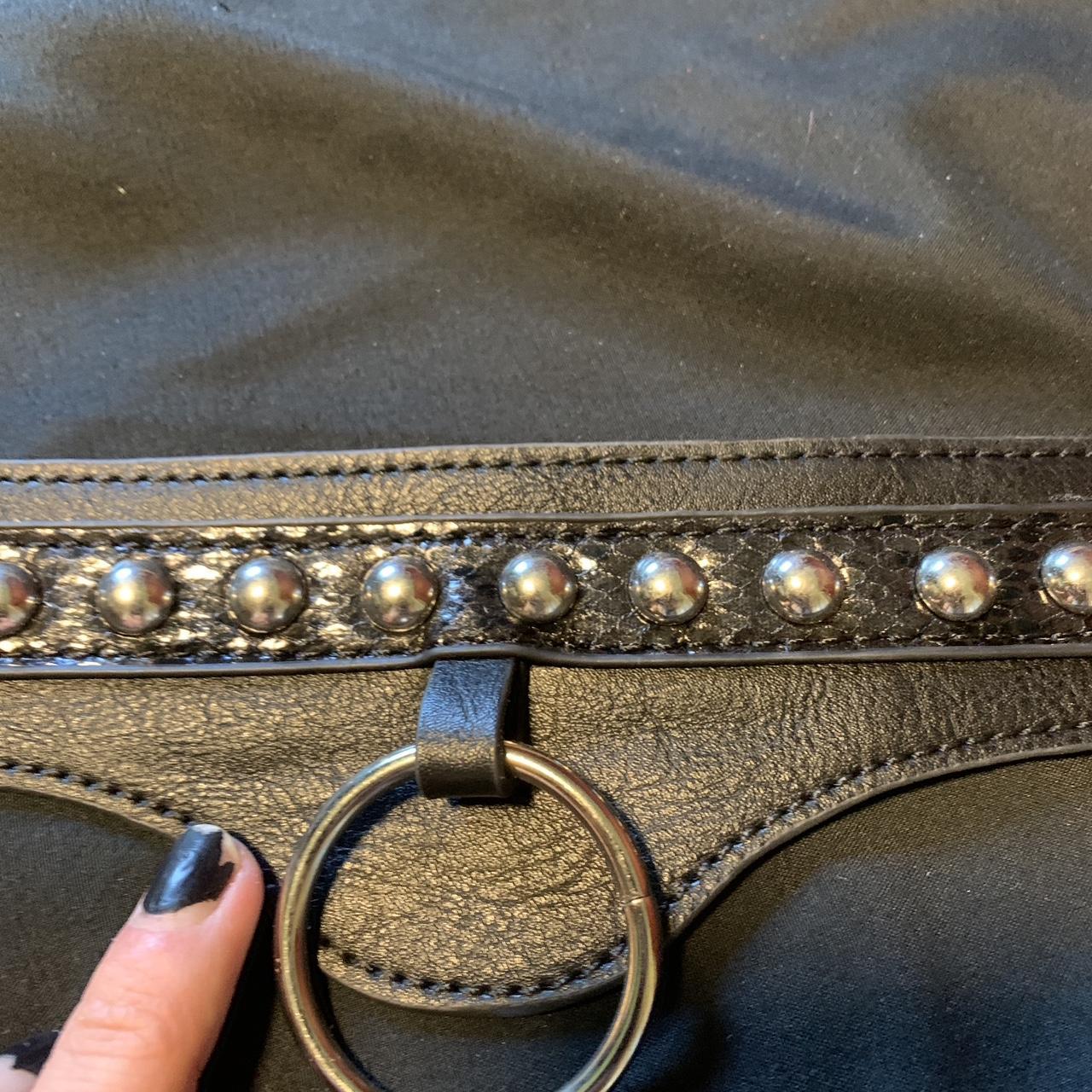 DISTURBIA Deadstock Faux Leather O-Ring Studded... - Depop