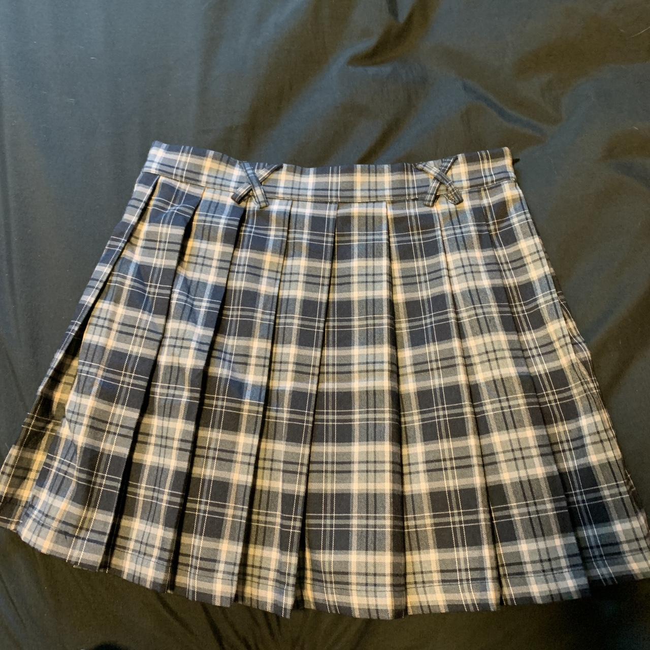 PUNK RAVE Lolita Plaid Tartan Pink and Black Goth... - Depop