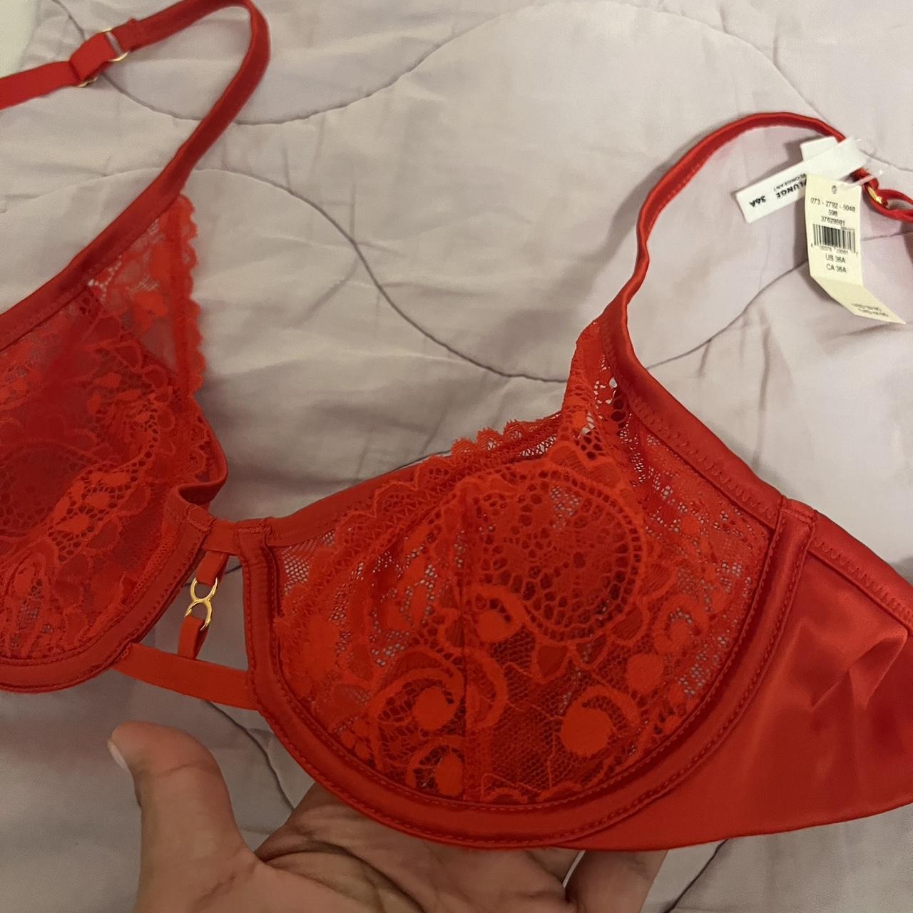 Aerie Red Plunge Bra (bralette) Size 36A tags still... - Depop