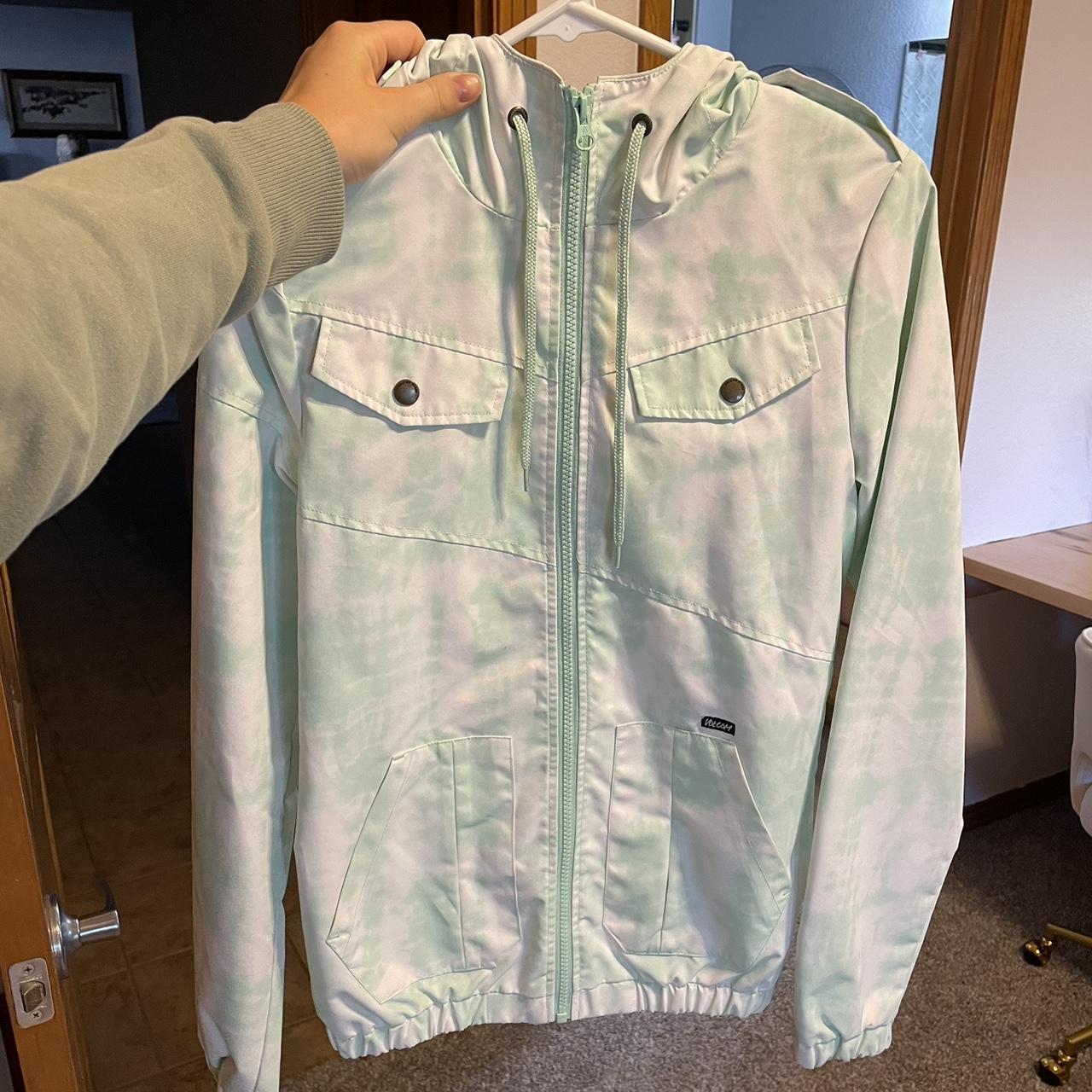 Volcom jacket green and white tie dye XS womens - Depop