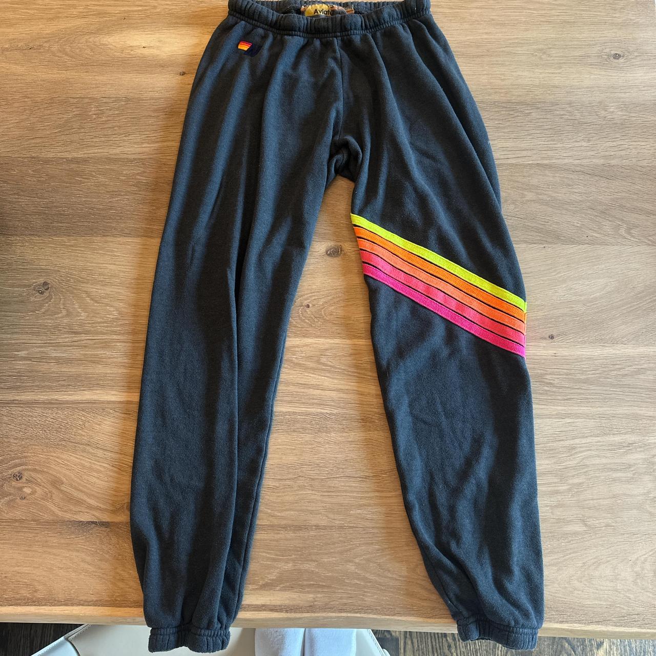 Aviator Nation Sweats w/ Neon Stripes - Depop