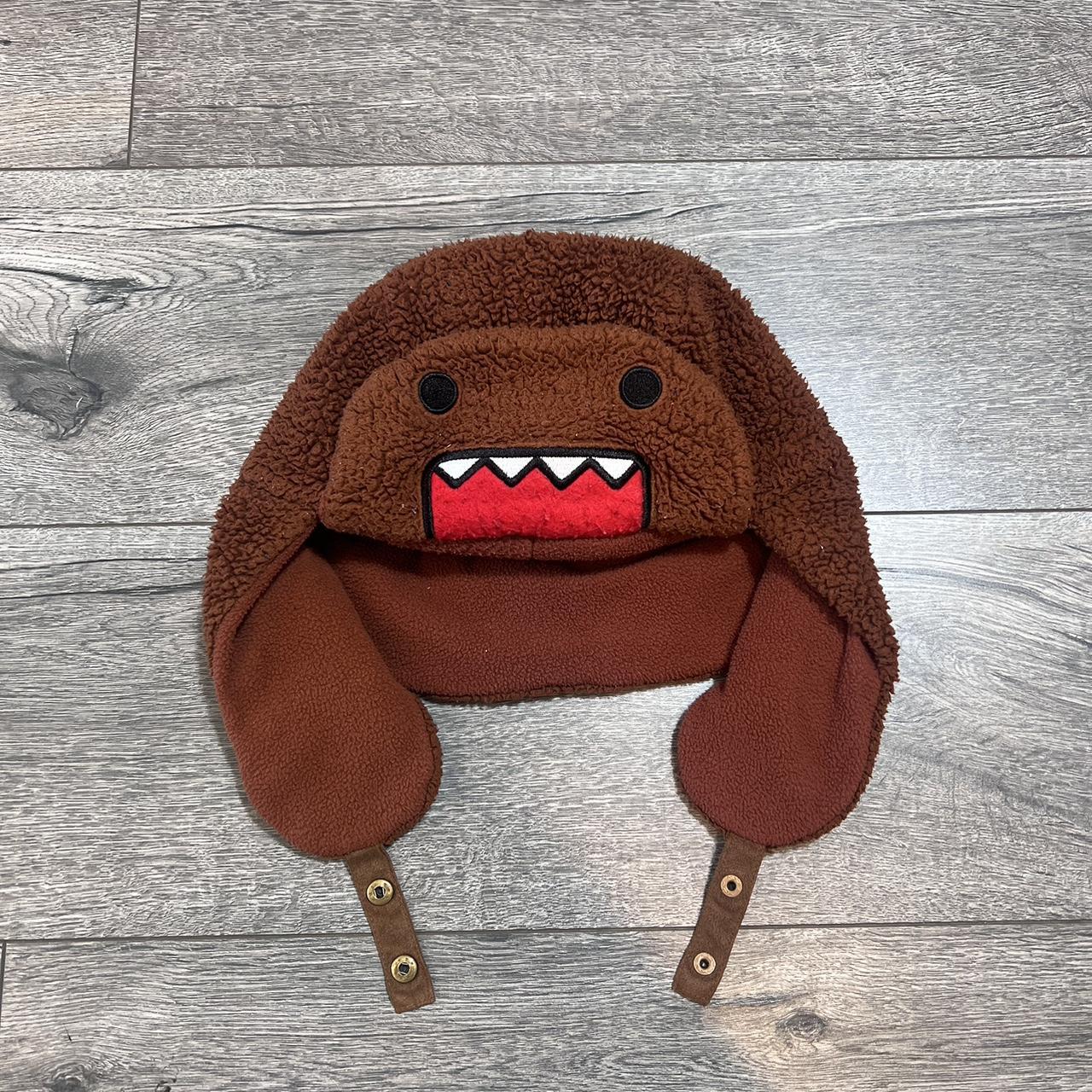 RARE Domo-kun fur trapper hat ushanka scene emo y2k... | Depop