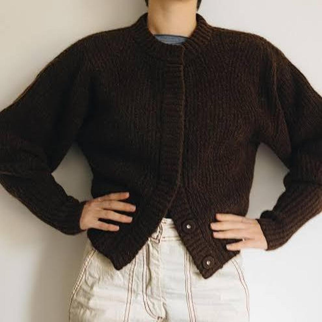 FRIENDS WITH FRANK chocolate agatha cardigan... - Depop