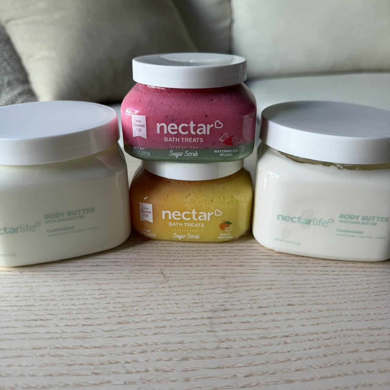 Nectar Life Lotion and Sugar scrubs. New. - Depop