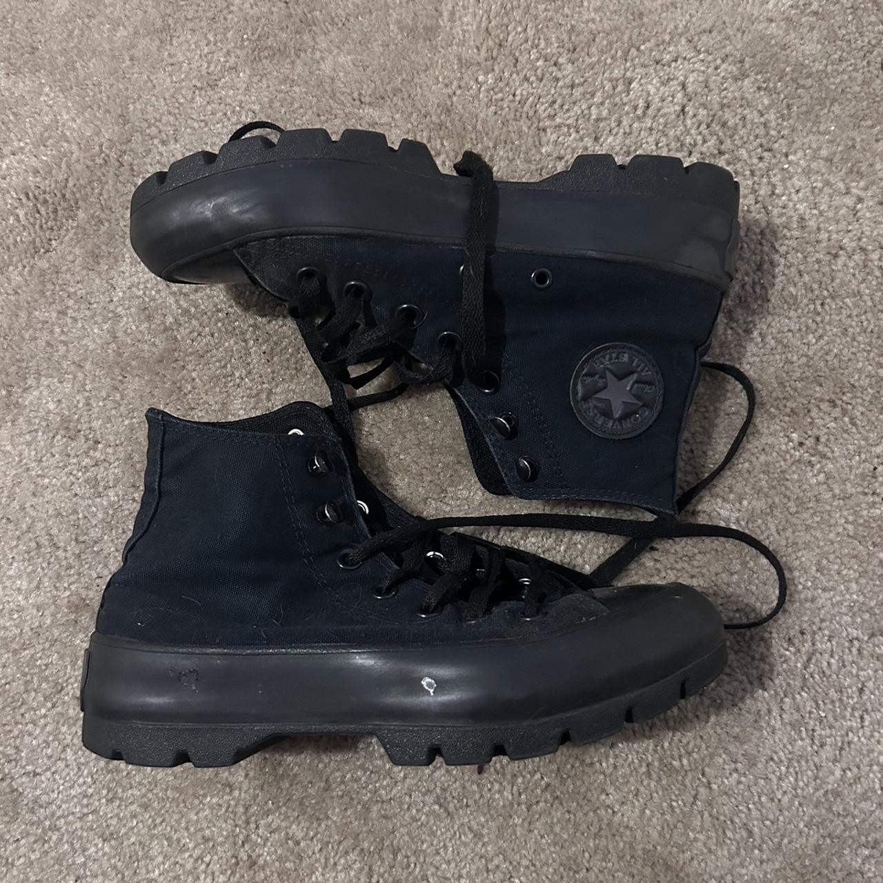 black converse platforms us size 5 #emo #converse... - Depop