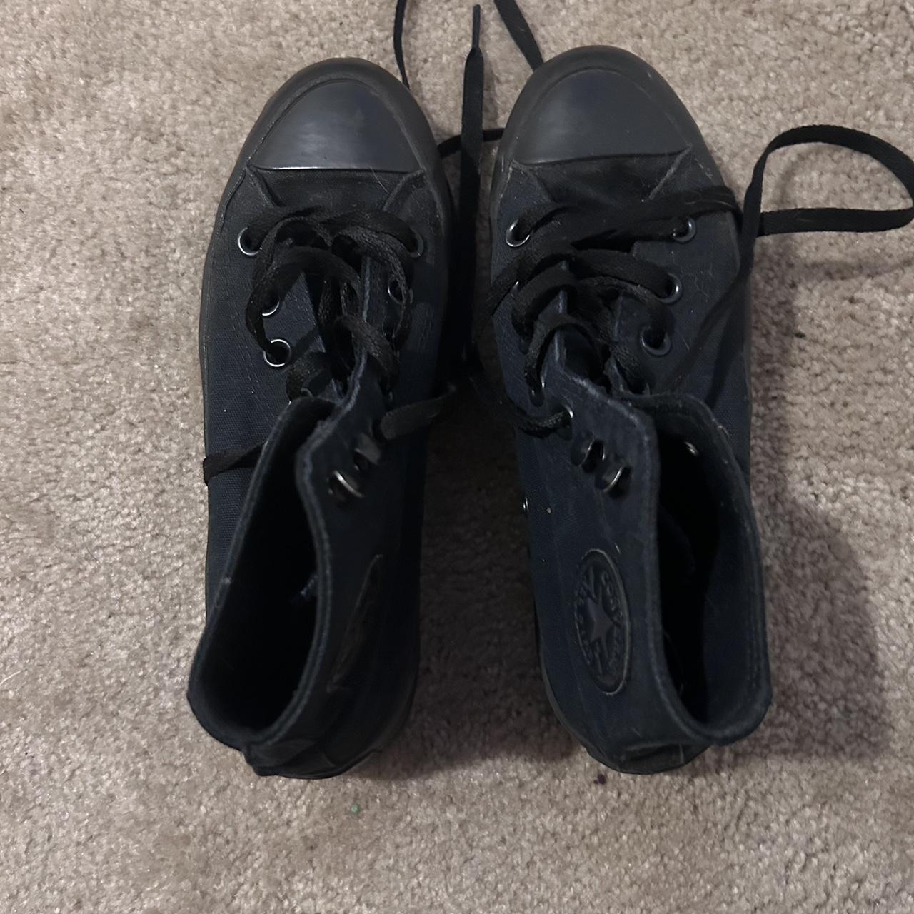 black converse platforms us size 5 #emo #converse... - Depop