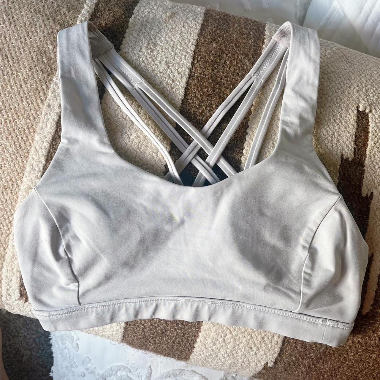 White Lululemon sports bra Light wear Size 4 #lulu... - Depop