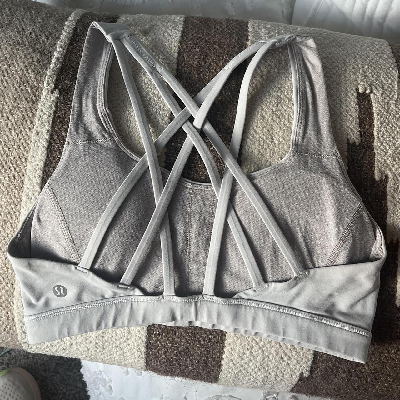 White Lululemon sports bra Light wear Size 4 #lulu... - Depop