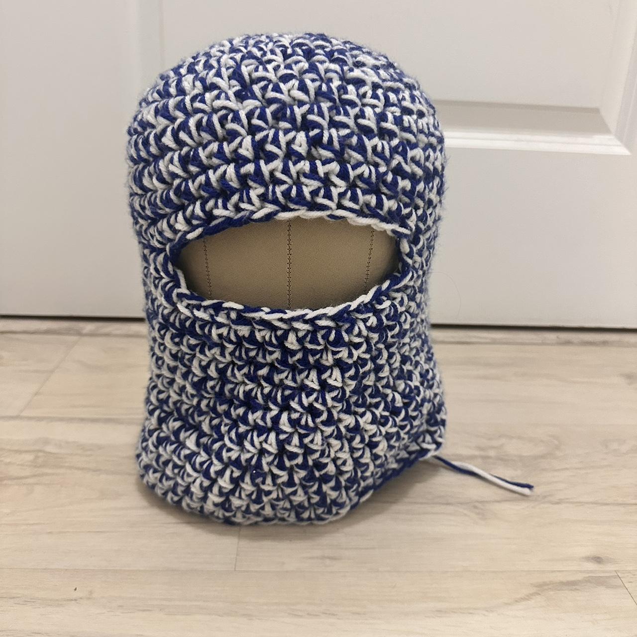 blue and white balaclava blue and white ski mask - Depop