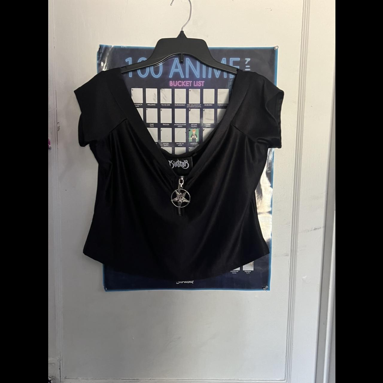 KILLSTAR xxl off the shoulder zip up blouse.... | Depop