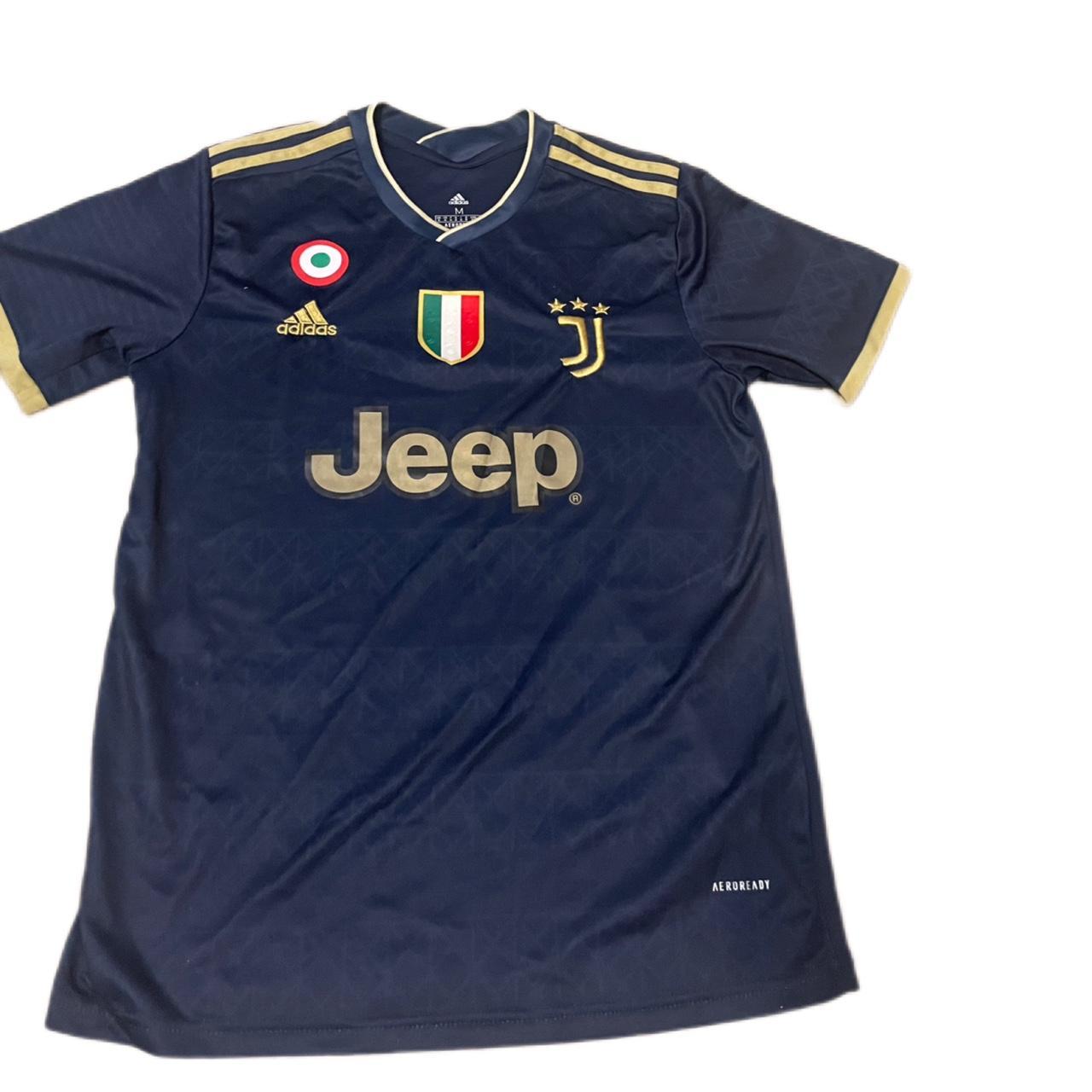 Navy and gold Adidas Juventus third football shirt... - Depop