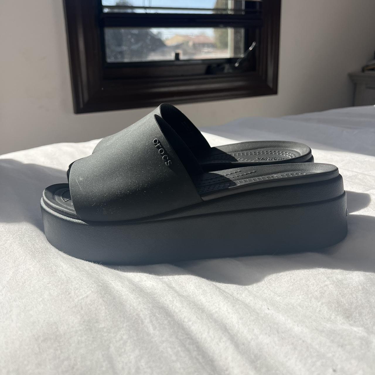 Crocs black platform sandals. -only worn inside... - Depop