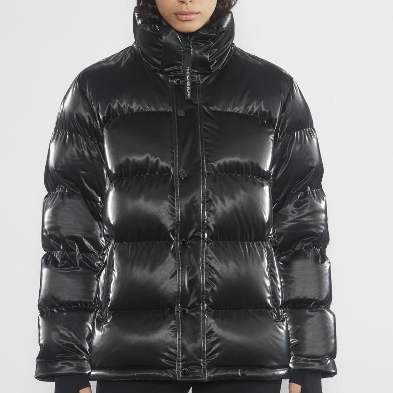 Like new Aritzia liquid shine black super puff. Size... - Depop