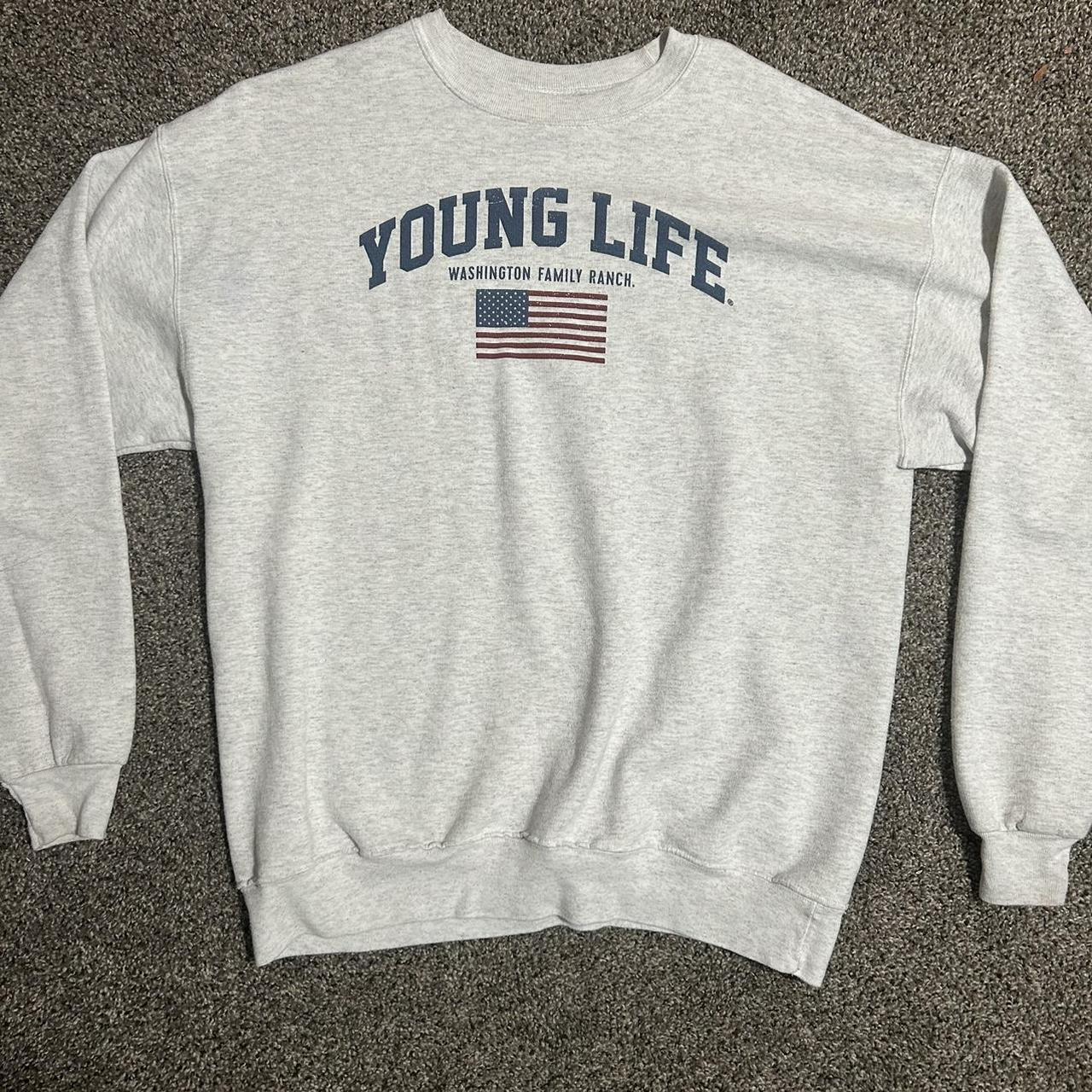 Young life crew neck great condition super soft and... - Depop
