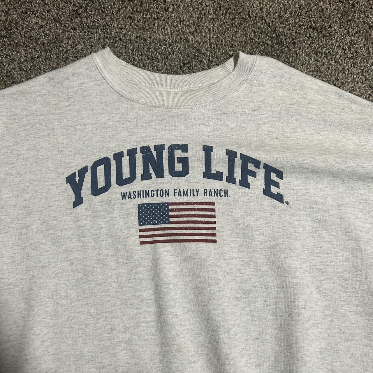 Young life crew neck great condition super soft and... - Depop